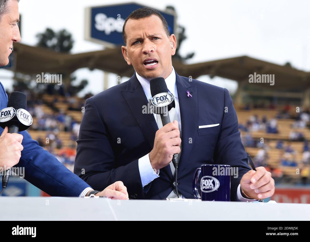 LOS ANGELES - OCTOBER 31: Alex Rodriguez at the World Series on Fox ...