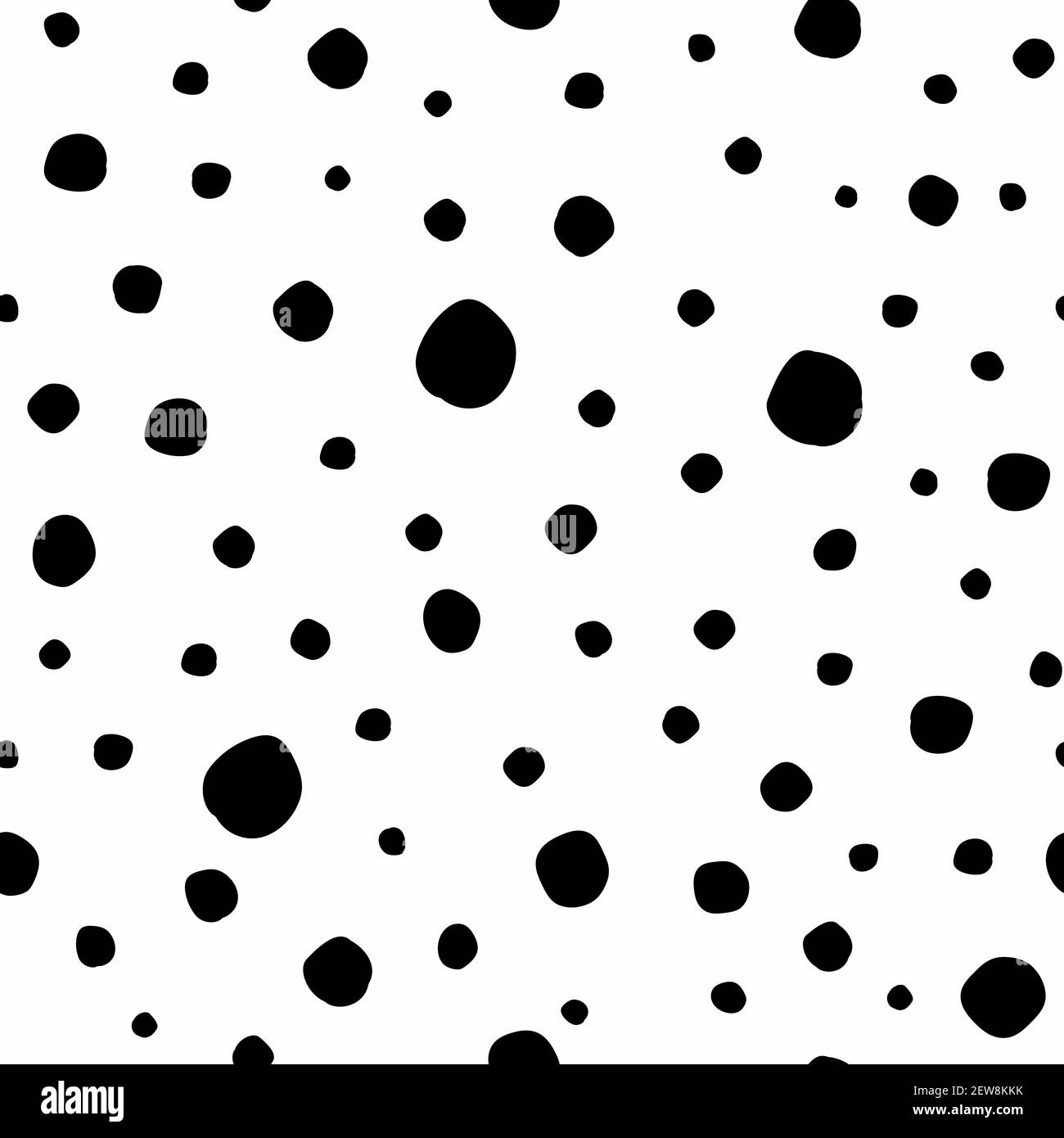 Seamless abstract pattern of little black shabby dots or spots on white ...