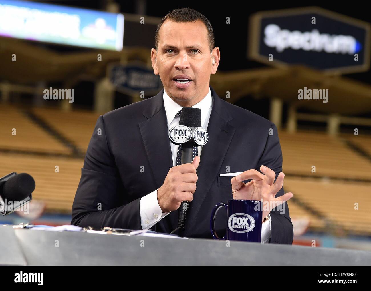 LOS ANGELES - NOVEMBER 1: Alex Rodriguez at the World Series on Fox ...