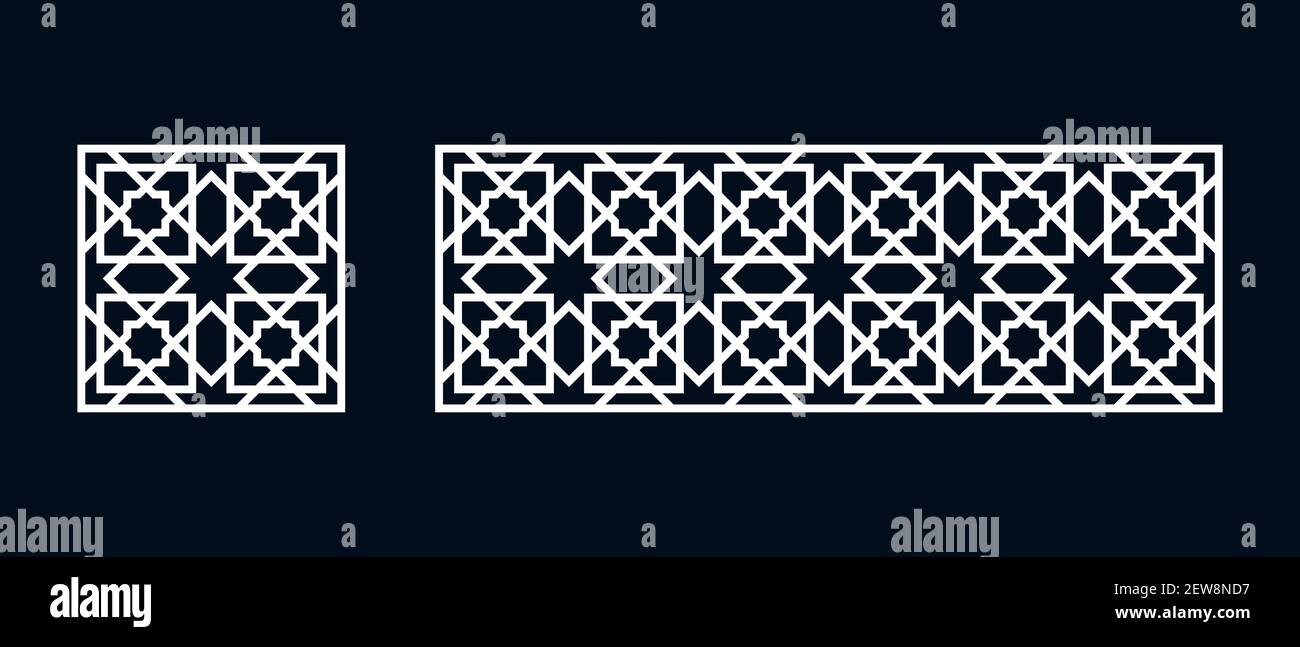 Set of templates Islamic pattern for laser cutting or paper cut. Vector ...