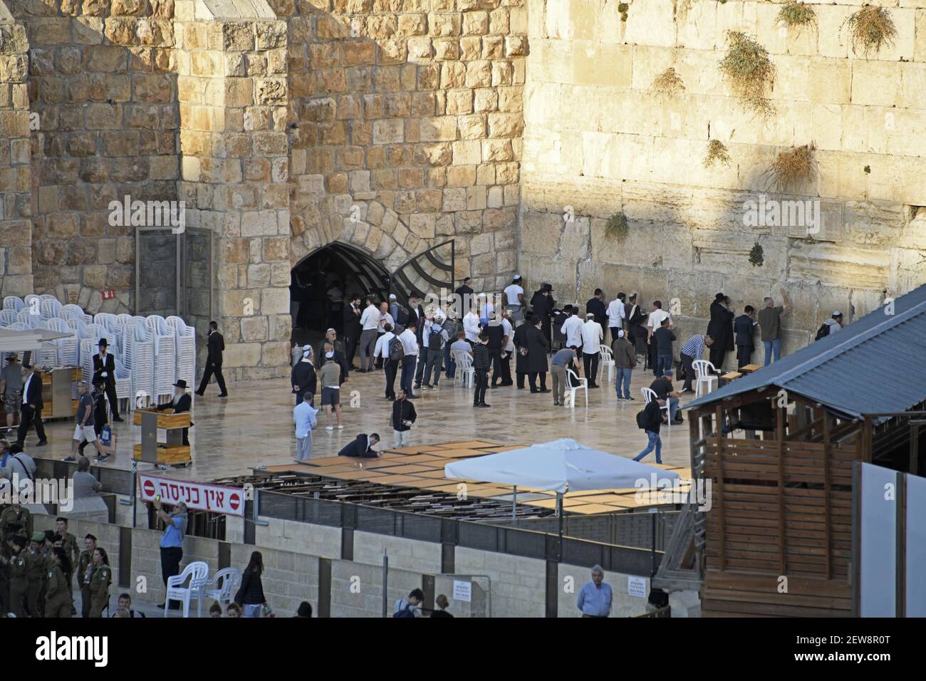 Very high resolution late afternoon view of Jewish men praying at the ...