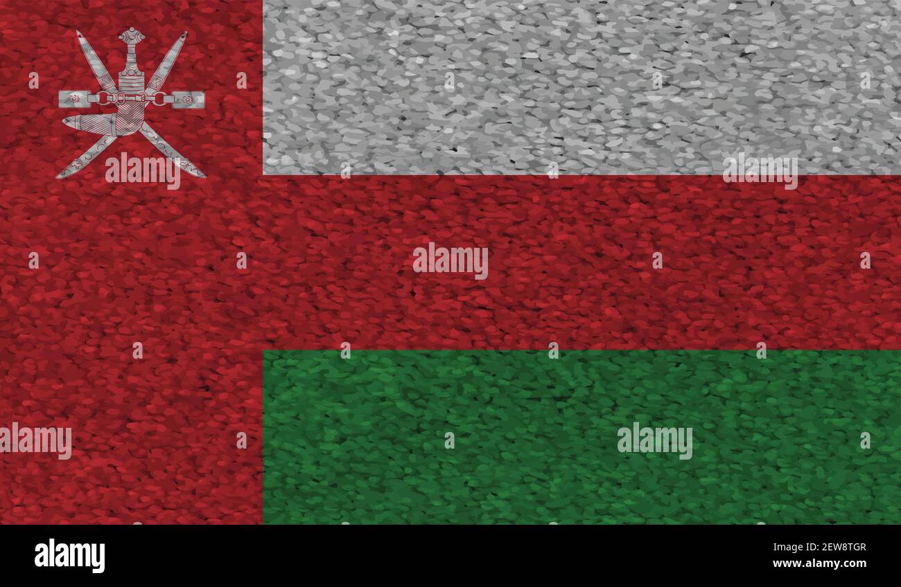 Oman flag with waving grunge texture. Vector background Stock Vector ...