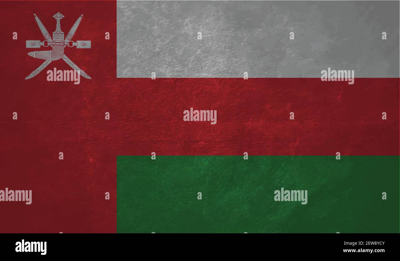Oman flag with waving grunge texture. Vector background Stock Vector ...