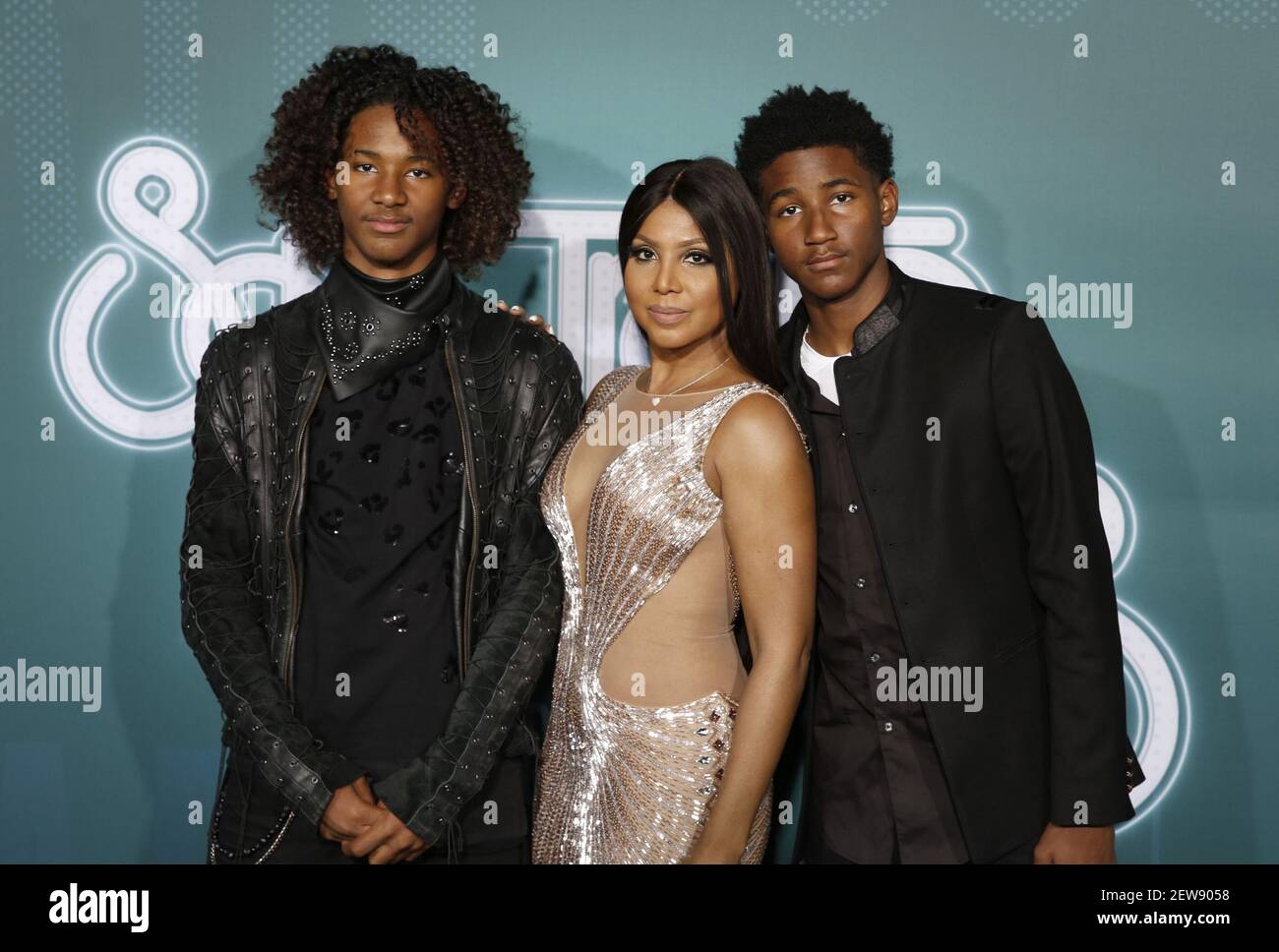 Toni Braxton and kids attend the 2017 Soul Train Awards at the Orleans ...