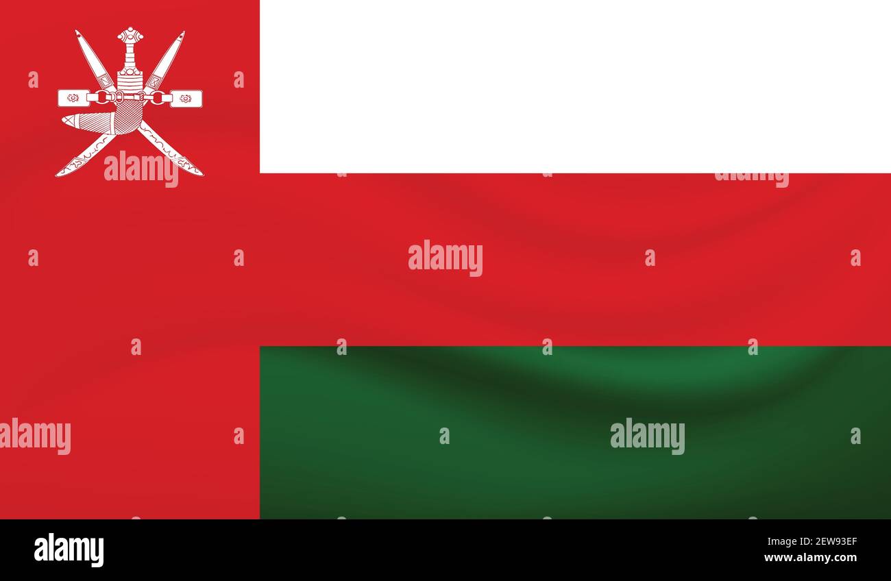 Oman flag with waving grunge texture. Vector background Stock Vector ...