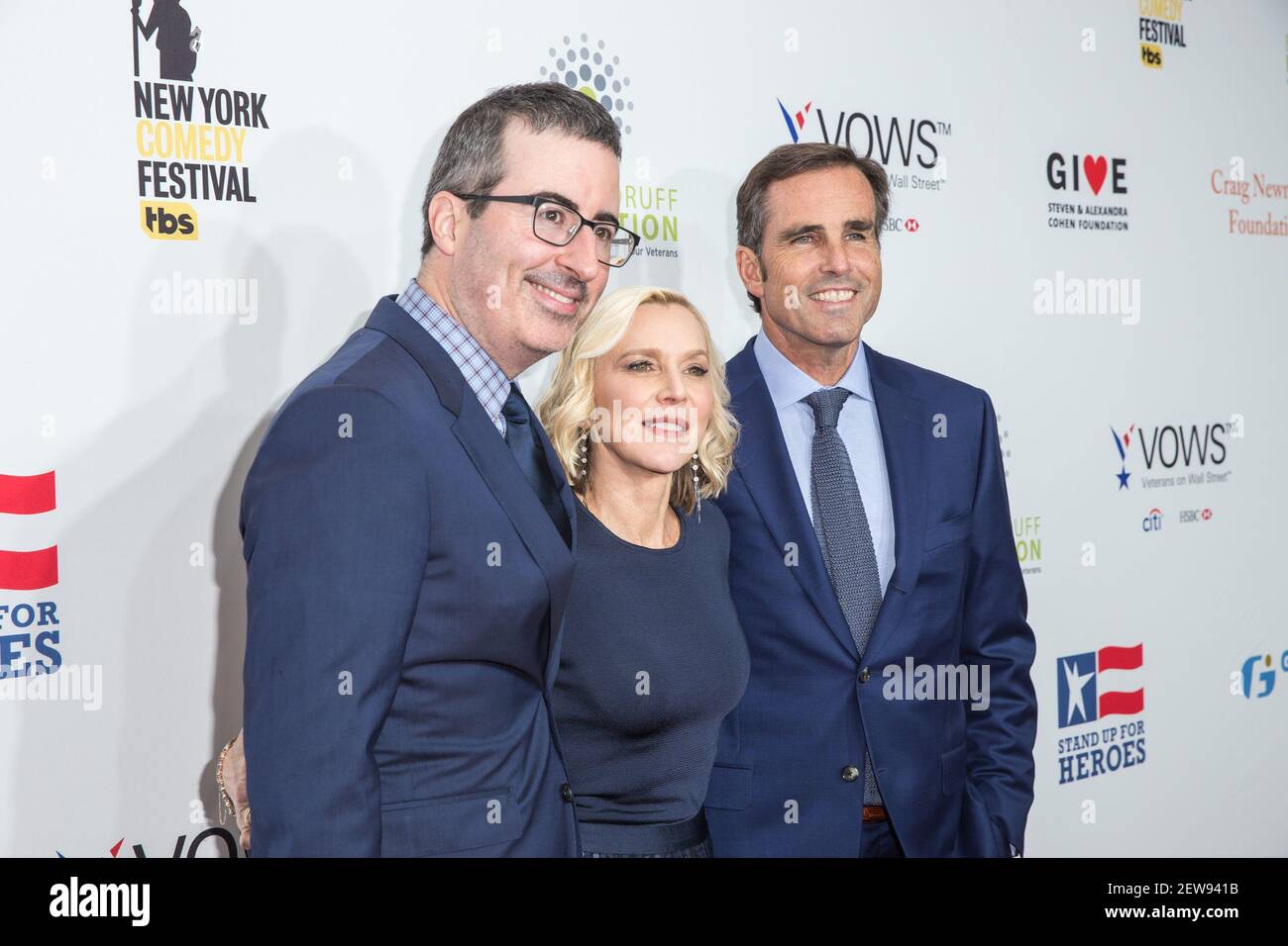 (L-R) John Oliver, Bob Woodruff and Lee Woodruff attend the 11th Annual ...