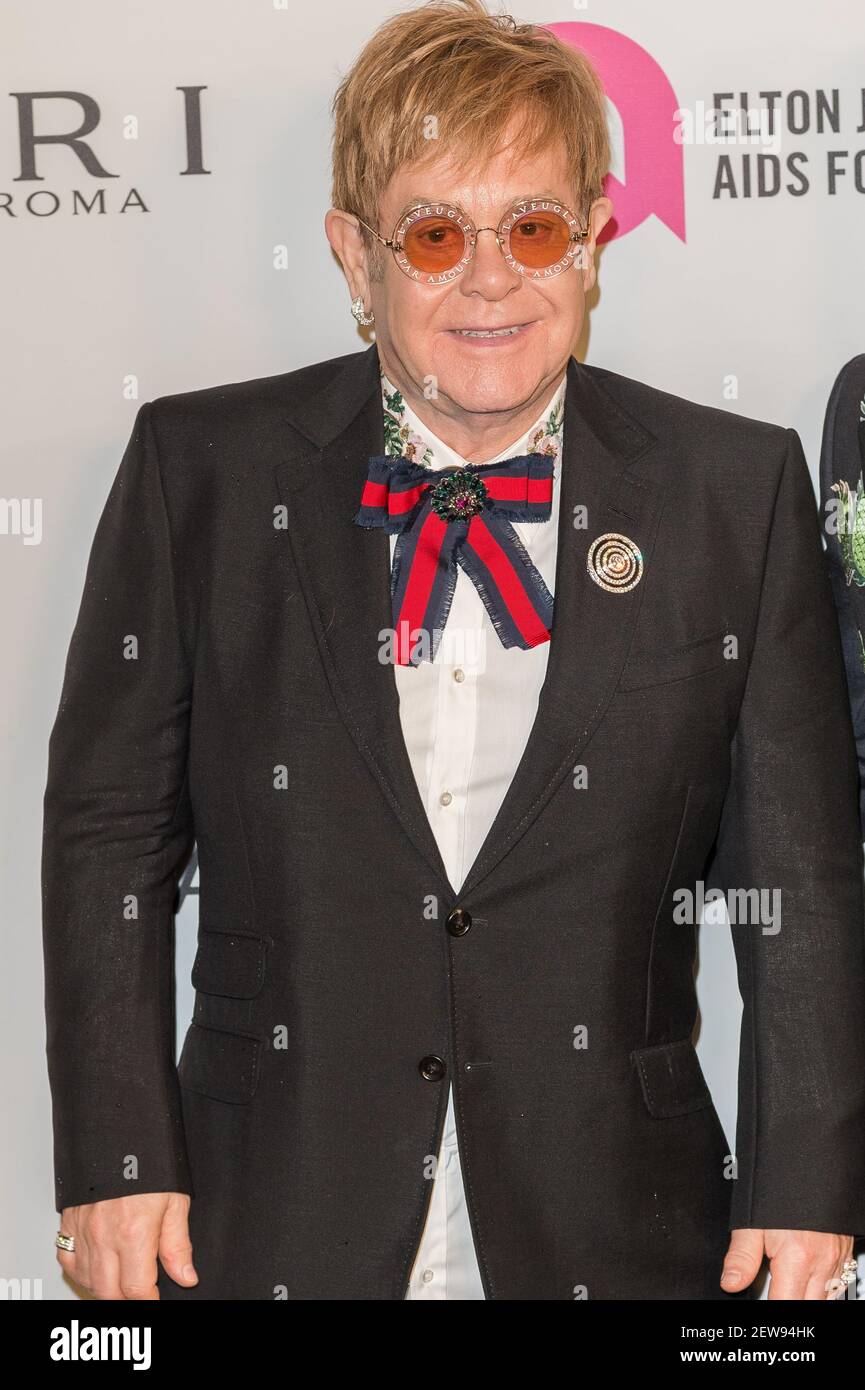 Elton John is seen at arrivals for the Elton John Aids Foundation 2017 ...