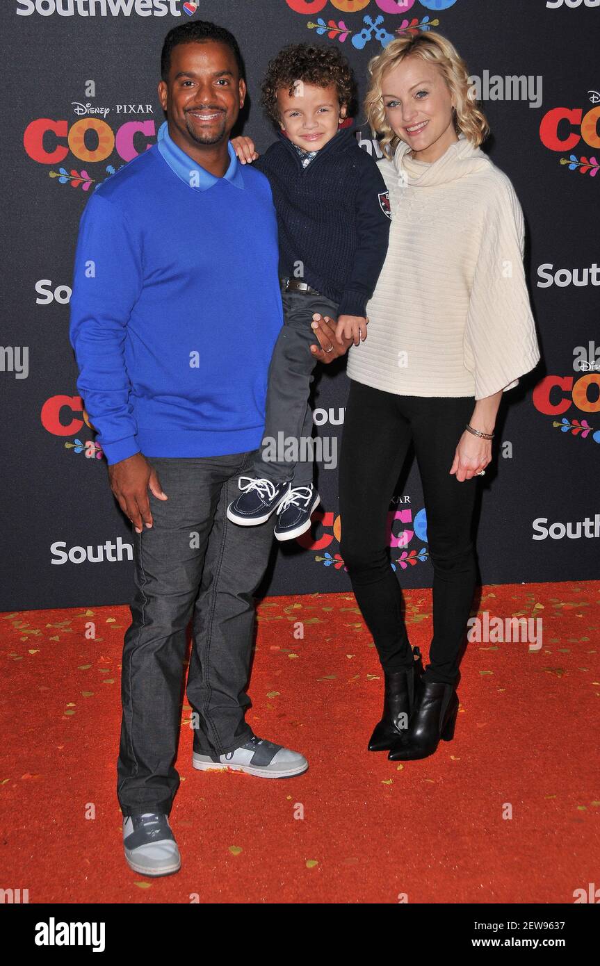 (L-R) Alfonso Ribeiro, Alfonso Lincoln Ribeiro, Jr. and Angela Unkrich ...