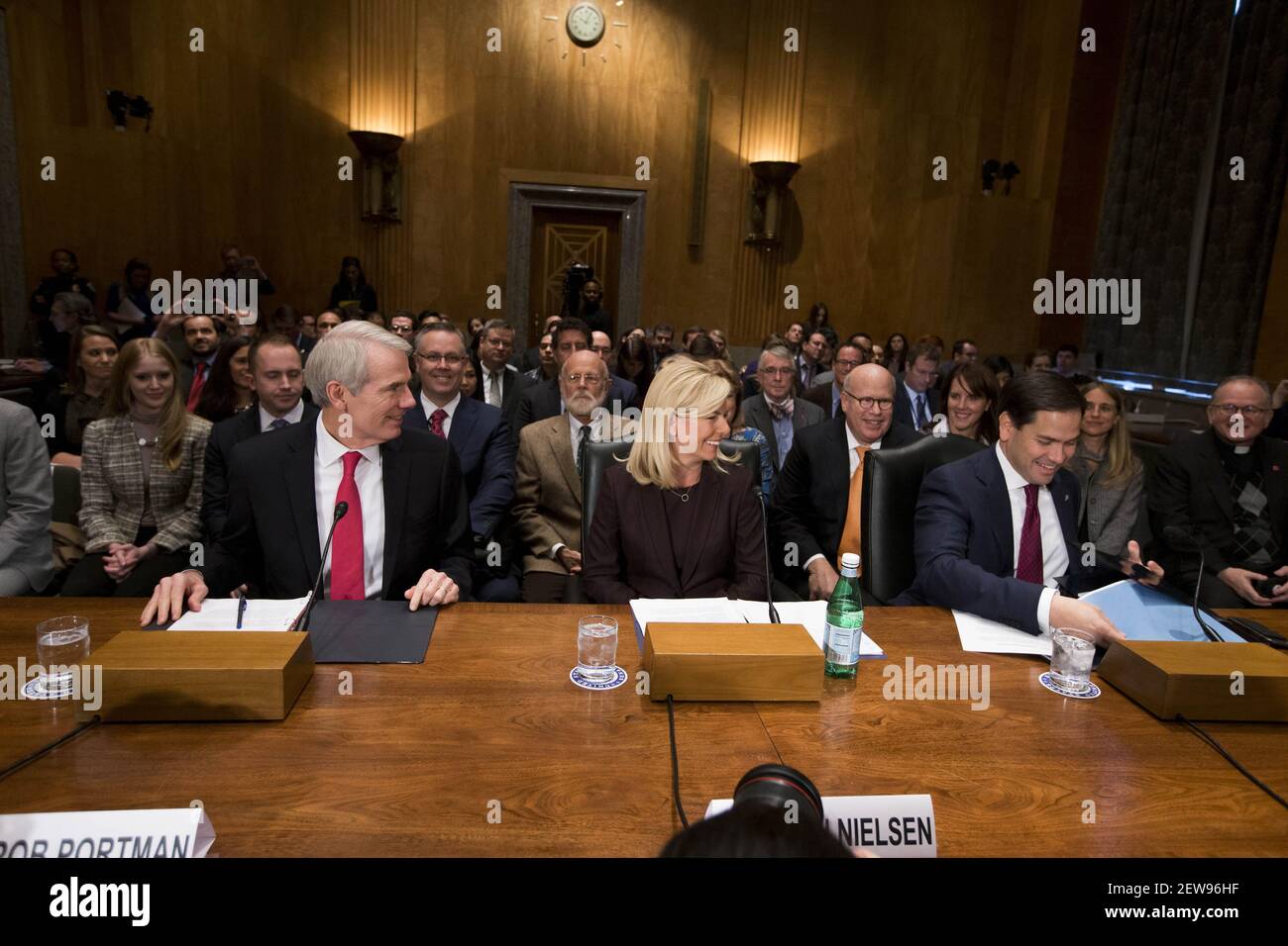 United States Senator Rob Portman (Republican of Ohio), left, Kirstjen ...