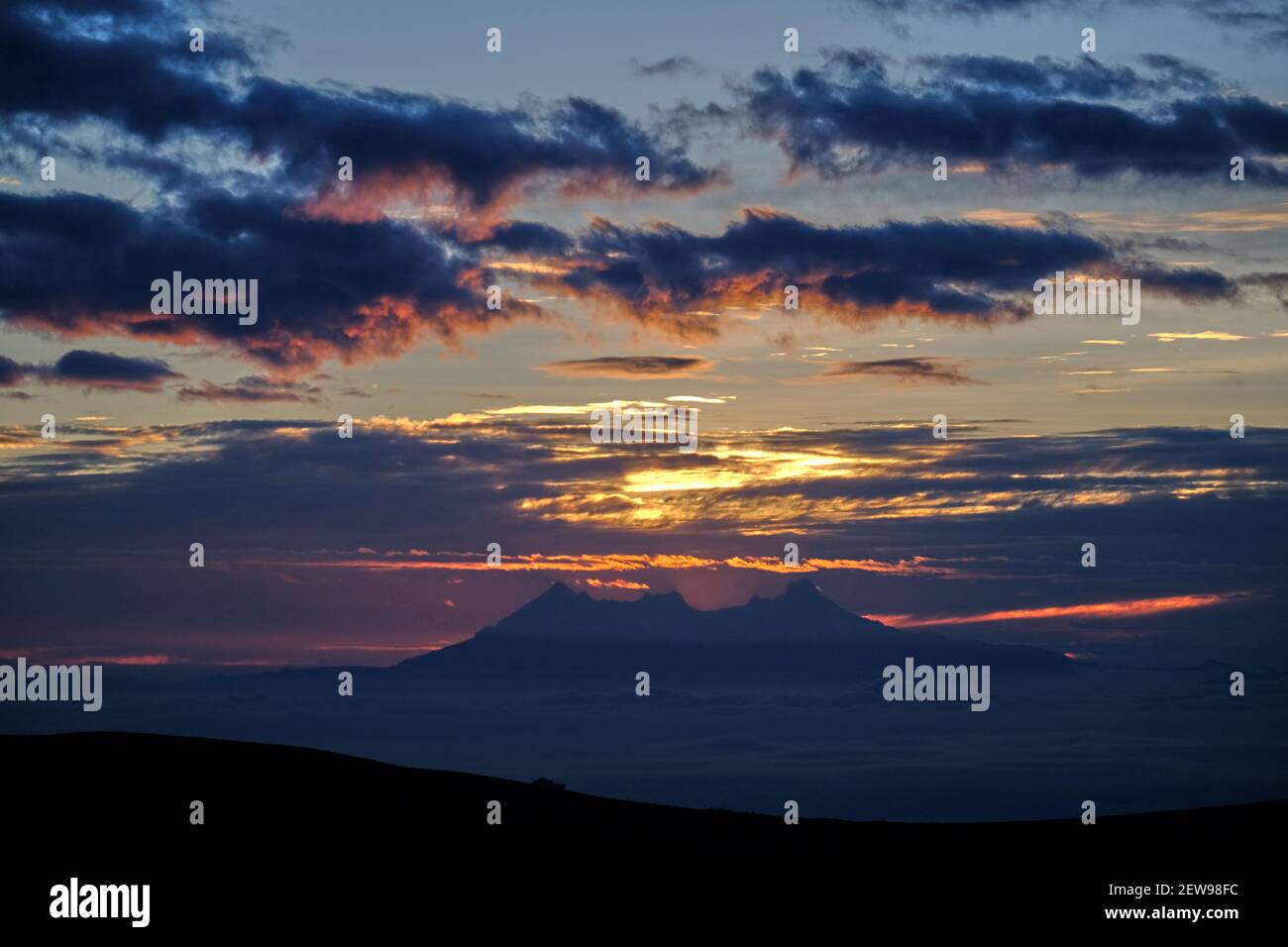 The extinct volcano of El Altar on the western edge of Sangay National ...