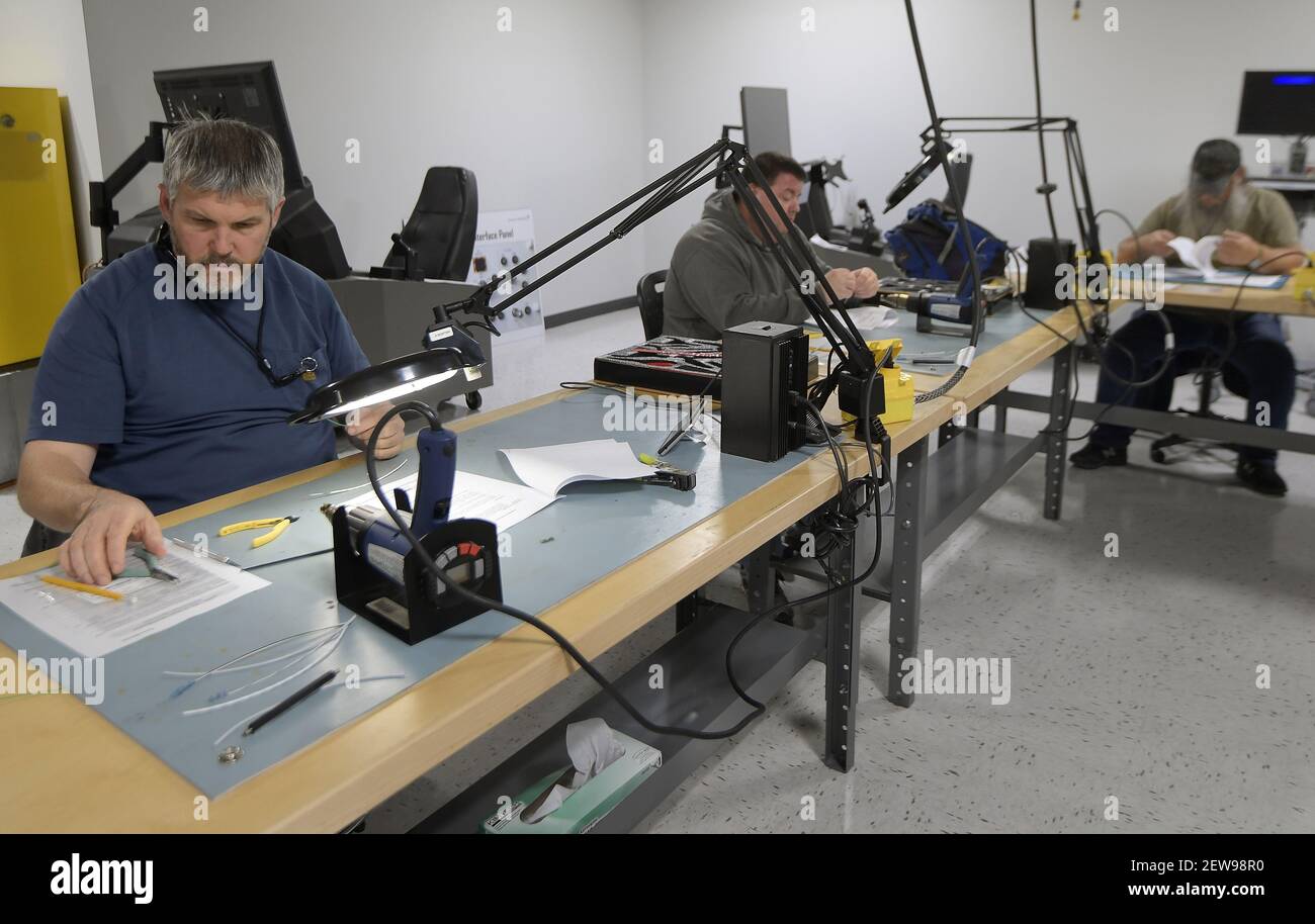 Owen Blair, left, in electrical training for the F-35 at Lockheed ...