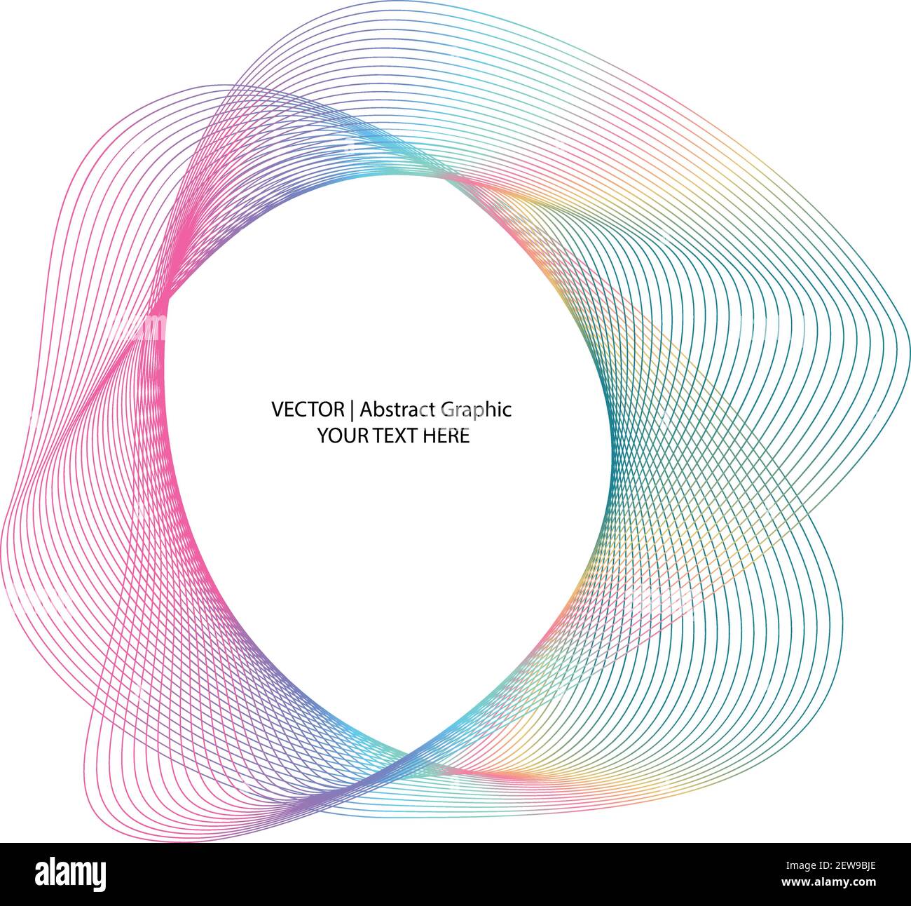 Vector graphic elements of rainbow ribbon banner circles, abstract wavy ...