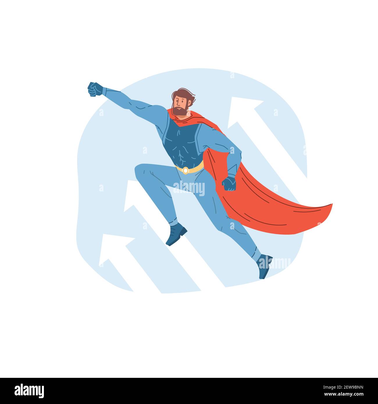 Flat cartoon superhero character vector illustration concept Stock ...