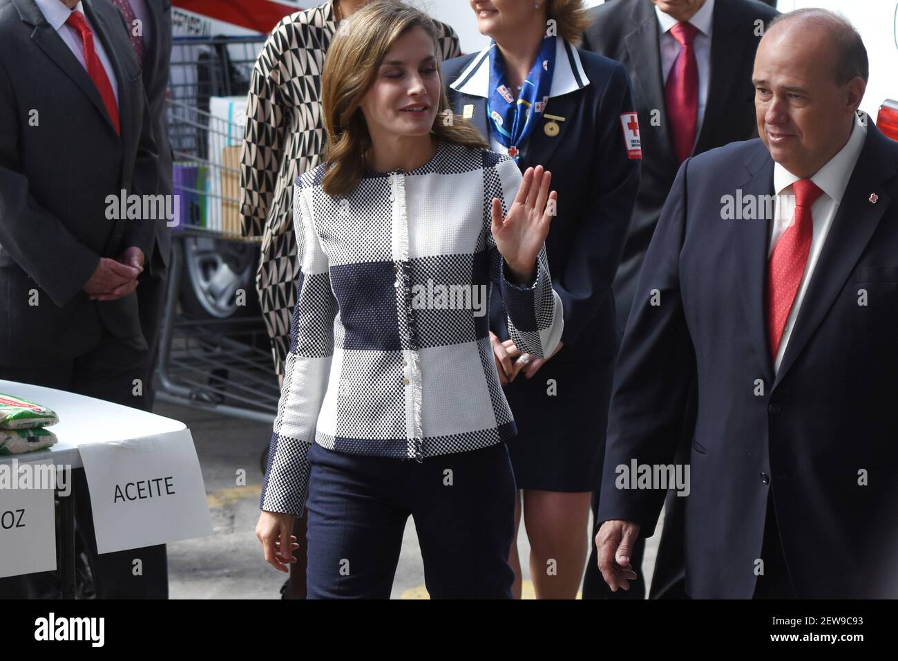 Queen Litizia of Spain is seen during a tour of the Mexican Red Cross ...