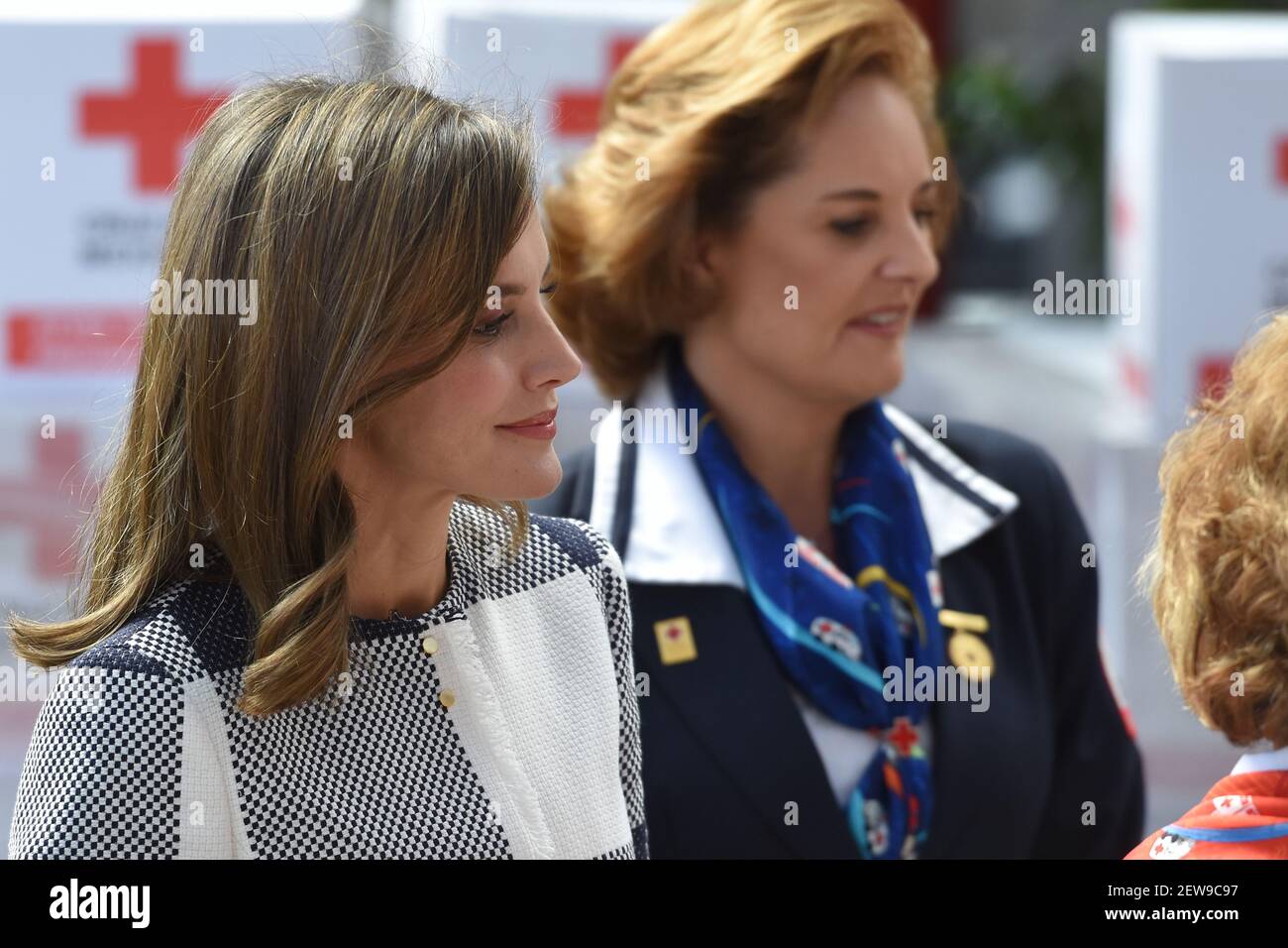 Queen Litizia of Spain is seen during a tour of the Mexican Red Cross ...