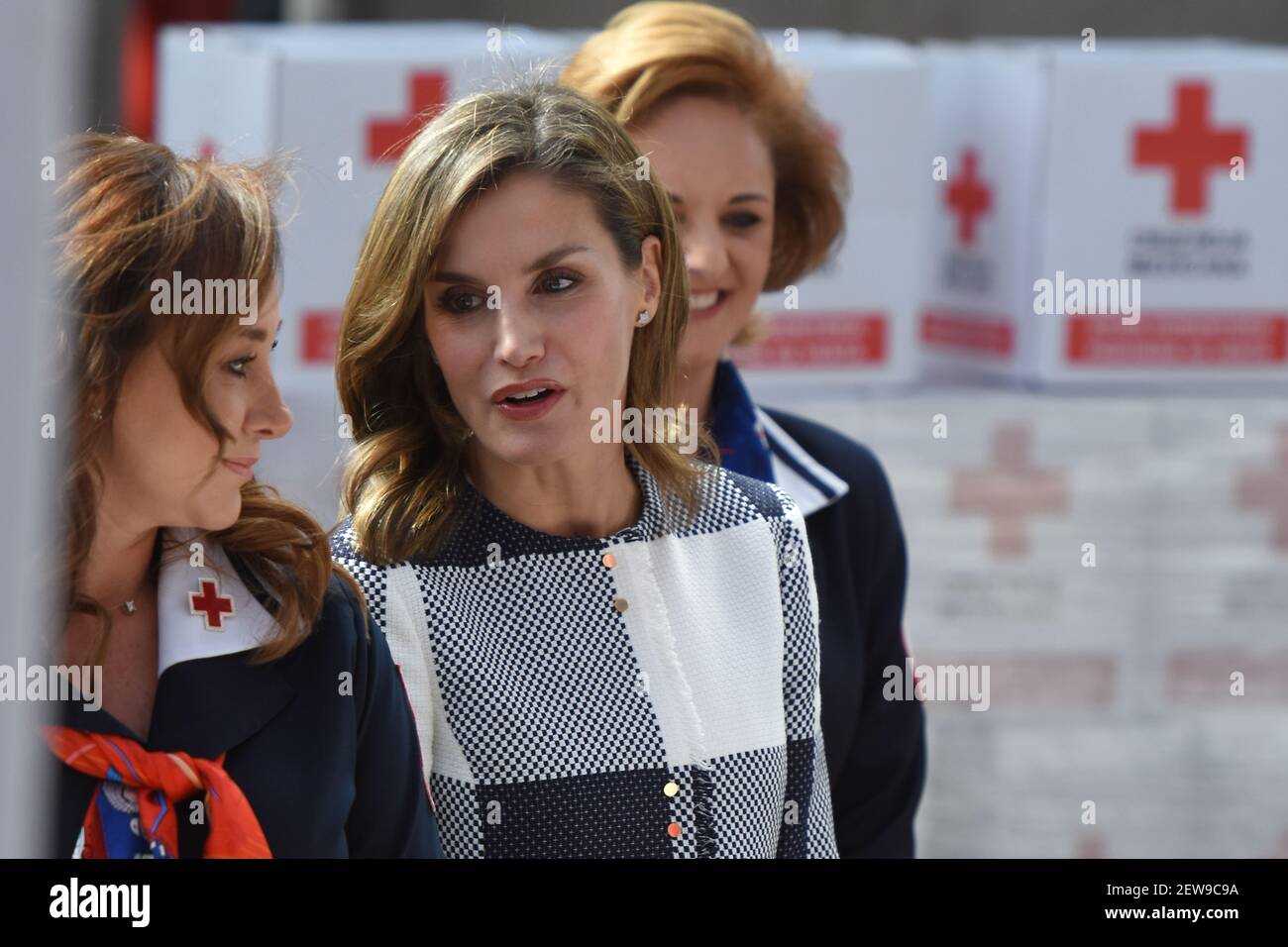 Queen Litizia of Spain is seen during a tour of the Mexican Red Cross ...