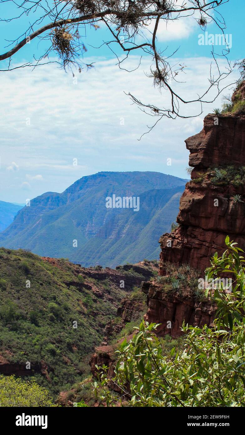 A vertical shot of a landscape with rocks mountains and plants Stock ...