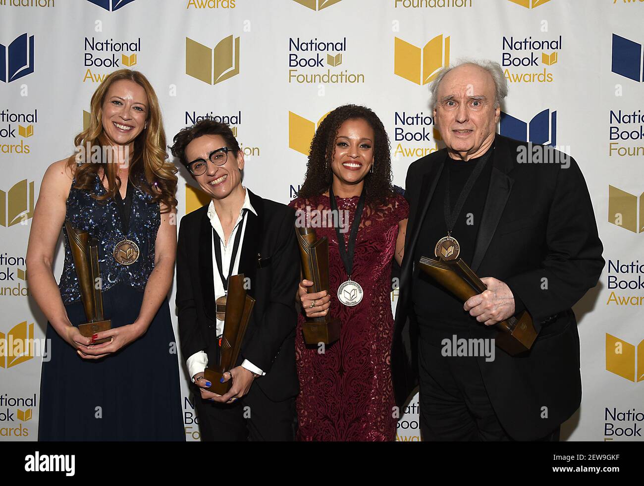 The winners, Robin Benway, Masha Geesen, Jesmyn Ward & Frank Bidart ...