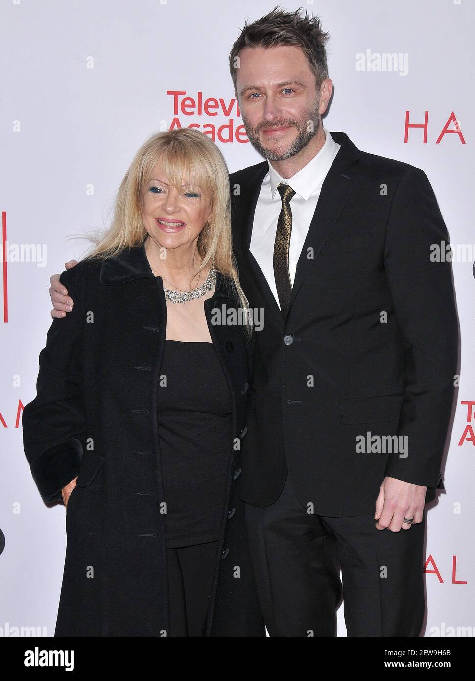 (R-L) Chris Hardwick and Mother Sharon Hills arrives at the Television ...