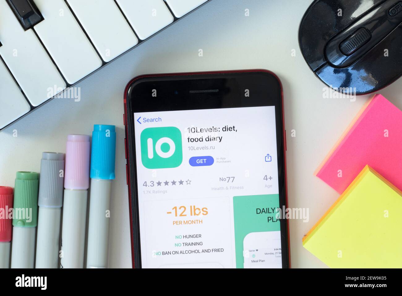 New York, USA - 2 March 2021: 10Levels: diet, food diary mobile app ...