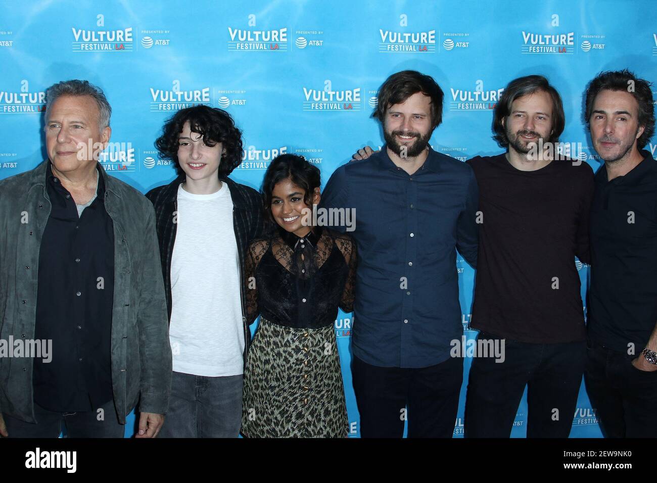 (L-R) Actors Paul Reiser, Finn Wolfhard, Linnea Berthelsen, Ross Duffer ...