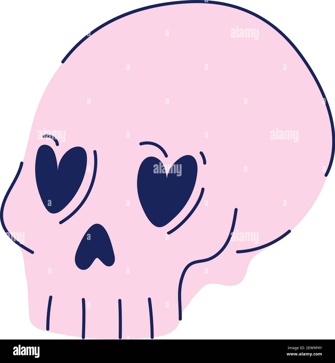pink skull with eyes in heart shape Stock Vector Image & Art - Alamy