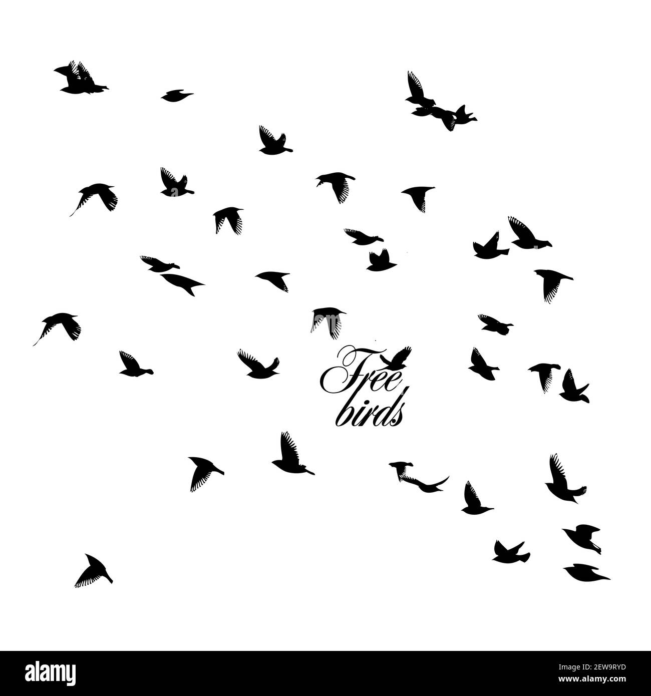 A flock of flying birds. Vector illustration Stock Vector Image & Art ...