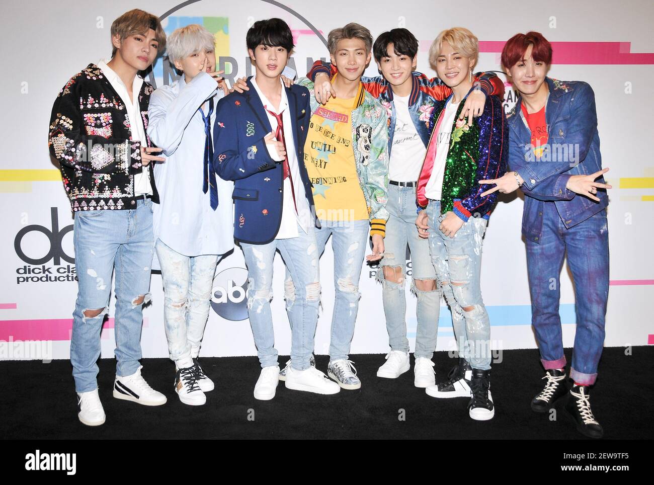 BTS at the 2017 American Music Awards Press Room at Microsoft Theater ...