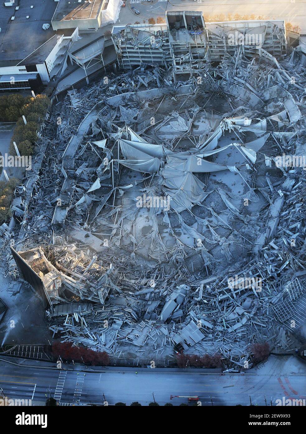 The remains of the Georgia Dome after it was imploded on Monday, Nov ...