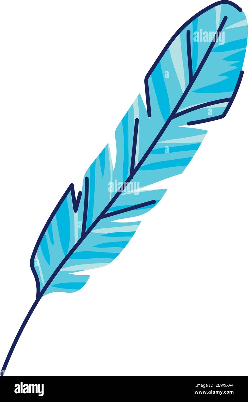 blue feather on a white background Stock Vector Image & Art - Alamy
