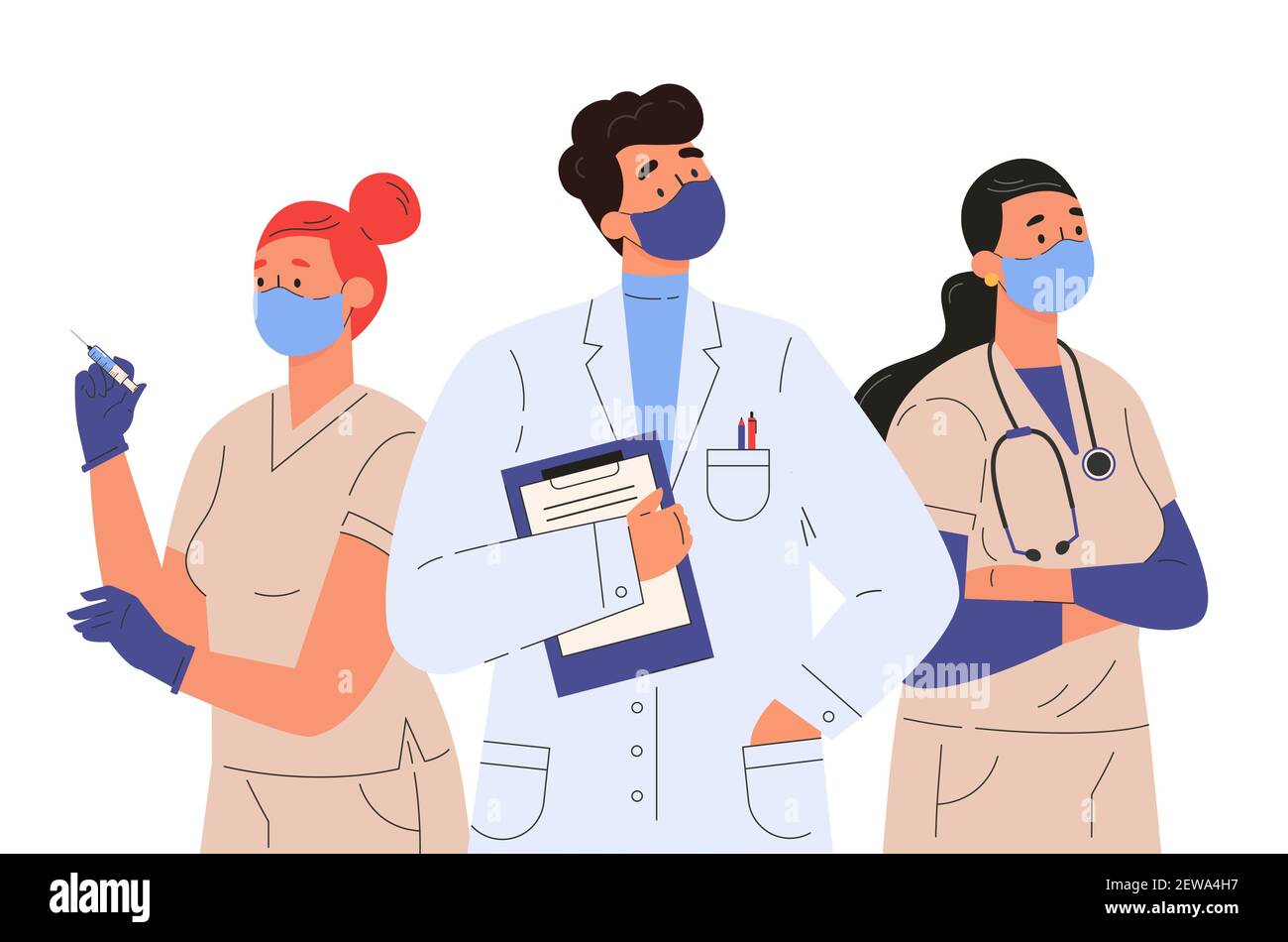 Doctors in uniform face mask Stock Vector Images - Alamy