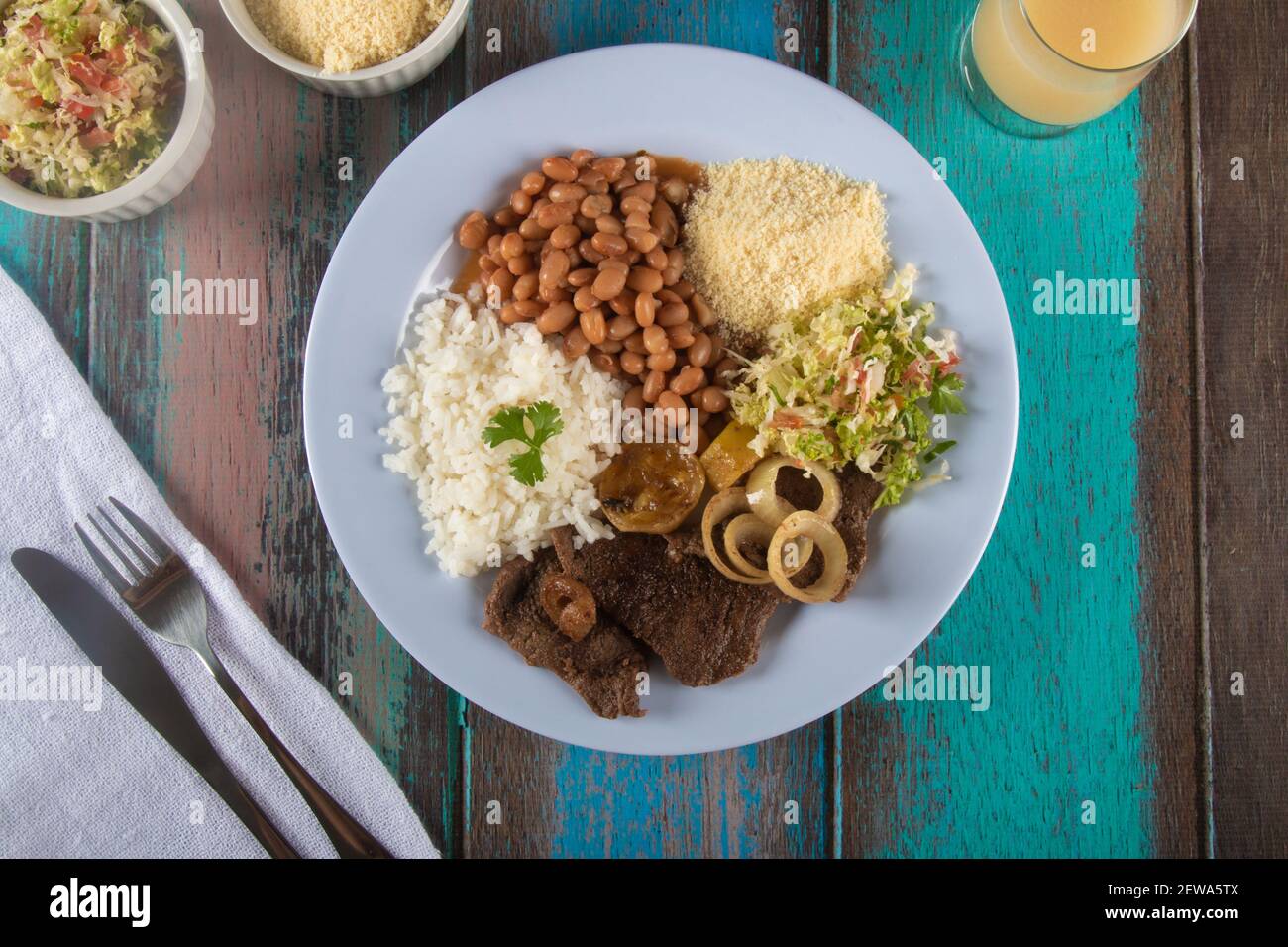 Traditional Brazilian food dish tasty homemade lunch top view Stock ...