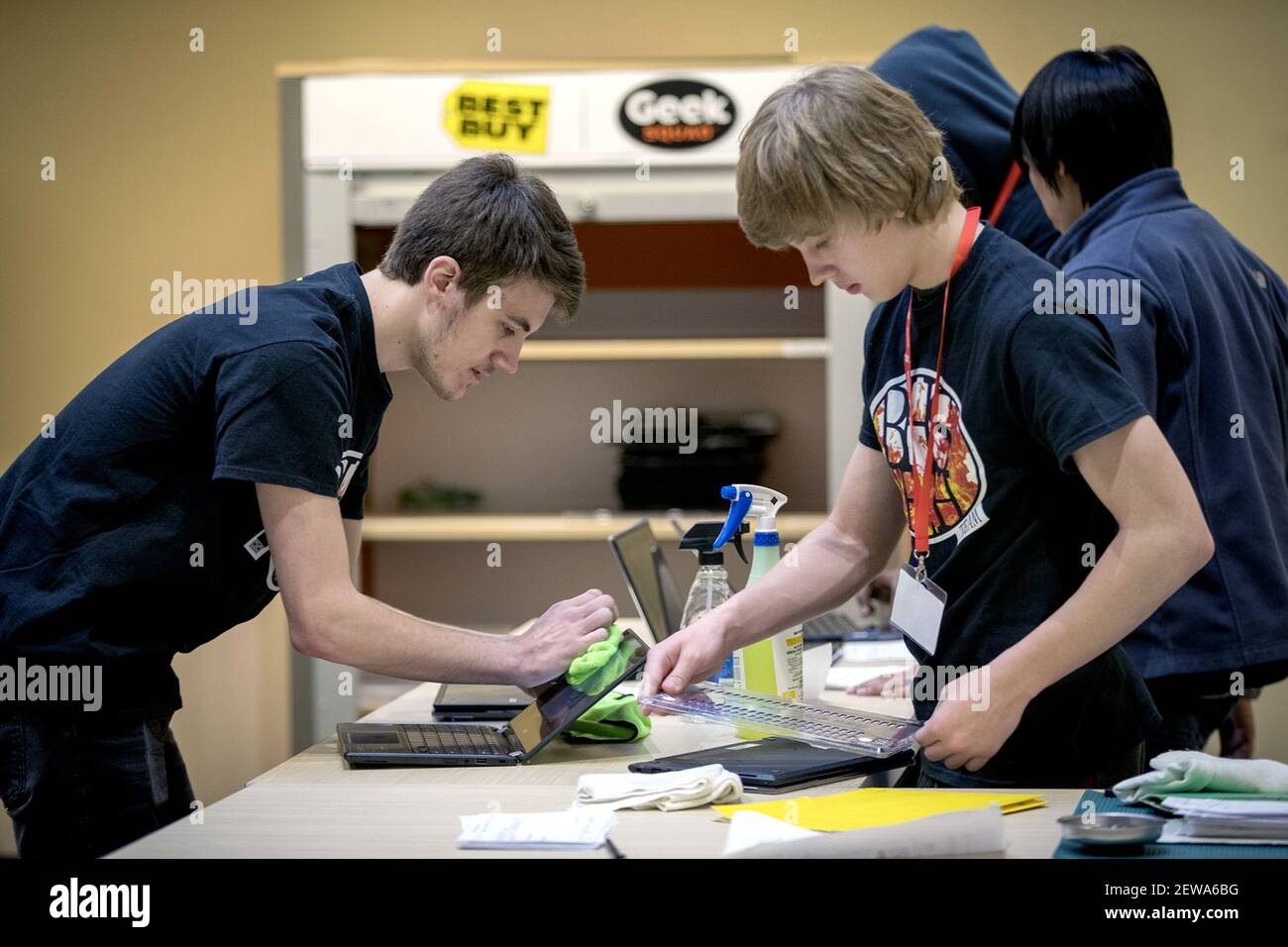Burnsville High School students Nick Bollinger, left, and Samuel Stanek ...