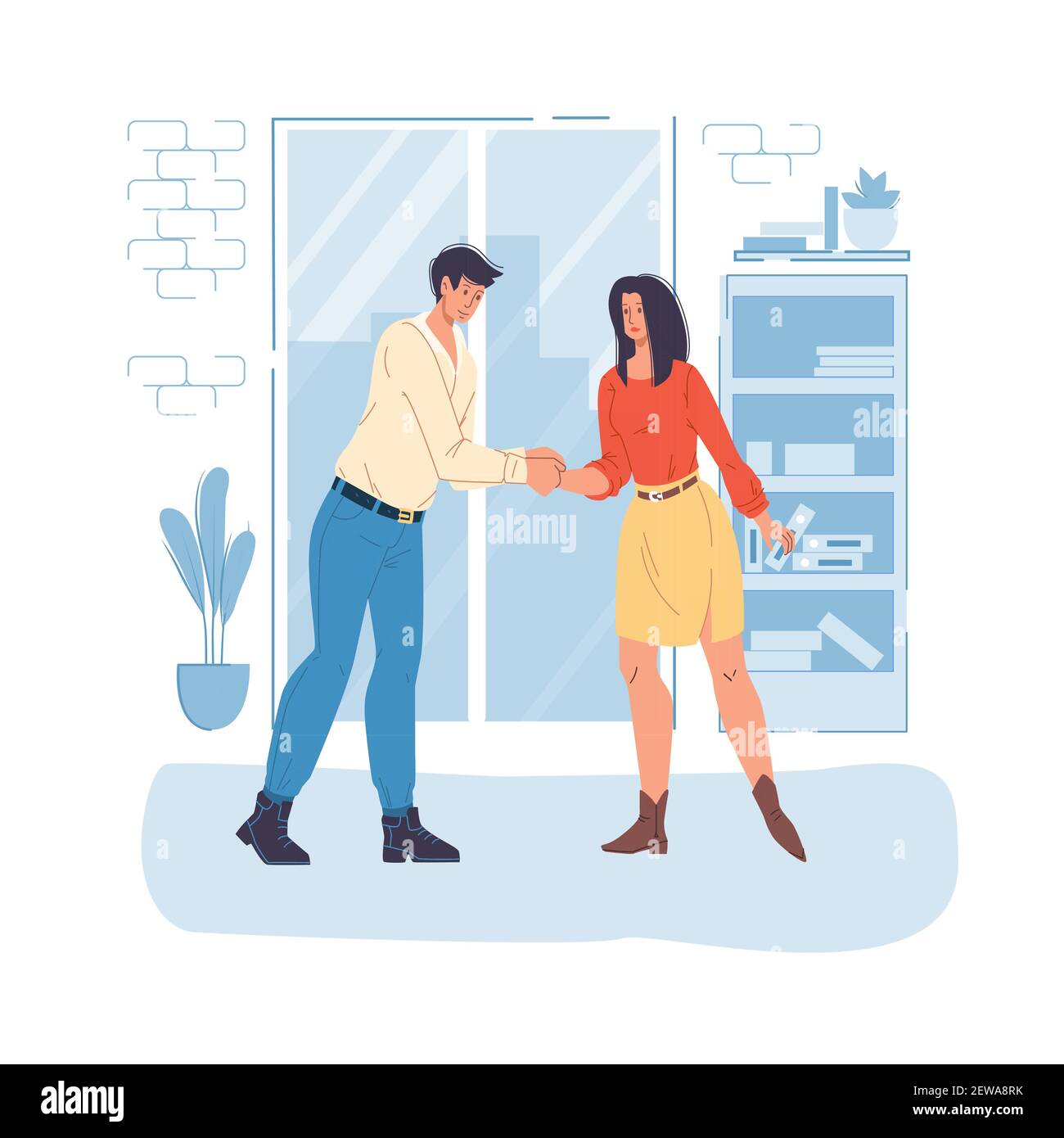 Flat cartoon friend characters communicate,vector illustration concept ...