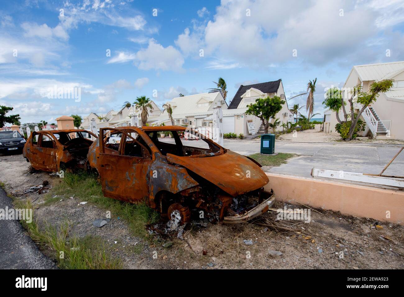 The Caribbean island of Sint Maarten (Saint Martin) where the damage by ...