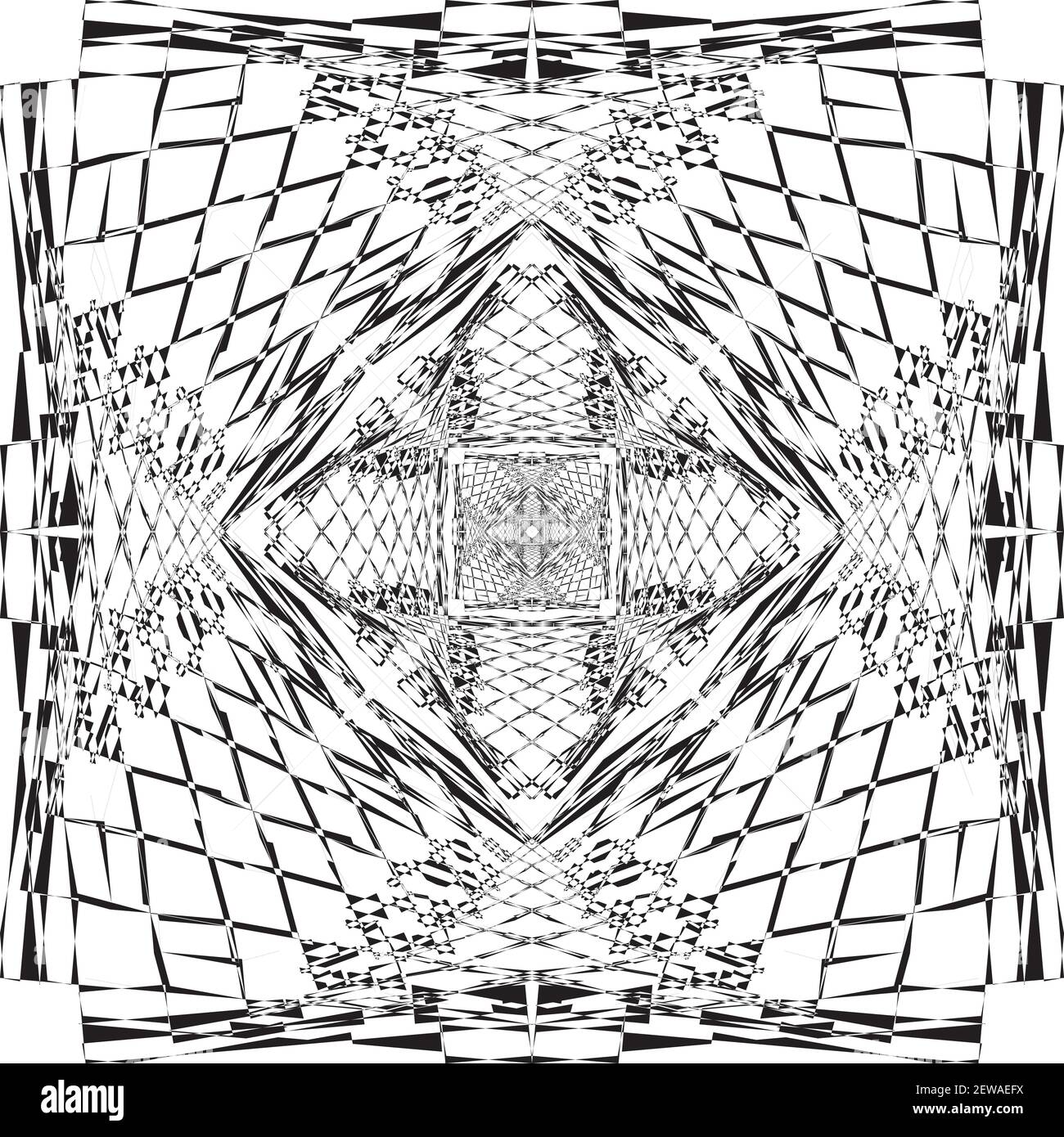 Abstract Spider Net Square Game Like Illusion Arabesque Intersections ...