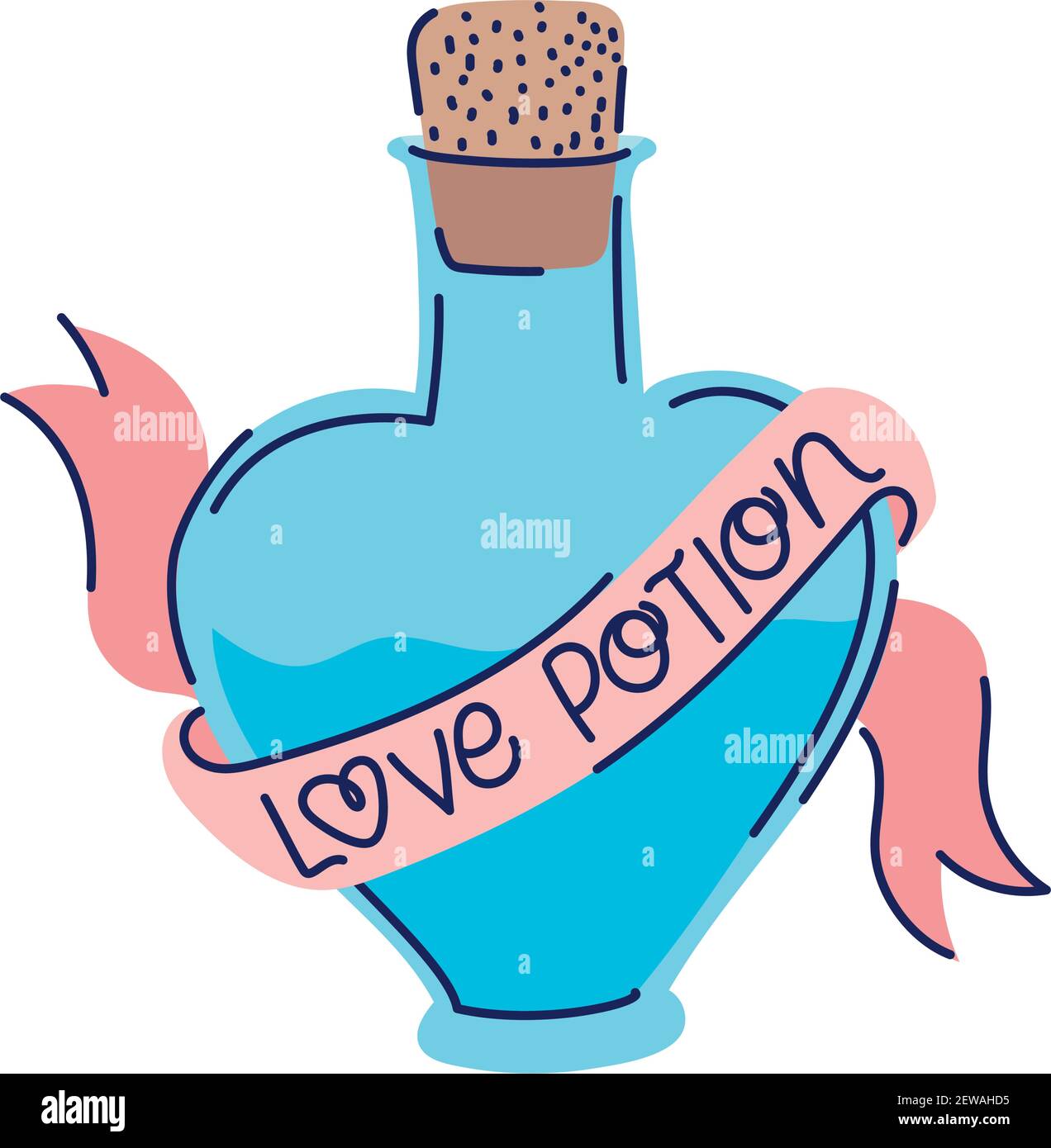 pink bottle with heart shape and love potion lettering Stock Vector ...