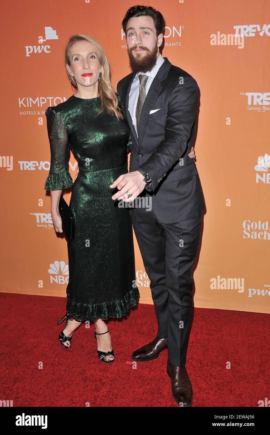 (L-R) Sam Taylor-Johnson and Aaron Taylor-Johnson arrives at The Trevor ...