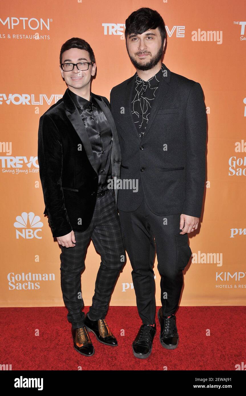 (L-R) Christian Siriano and husband Brad Walsarrives at The Trevor ...