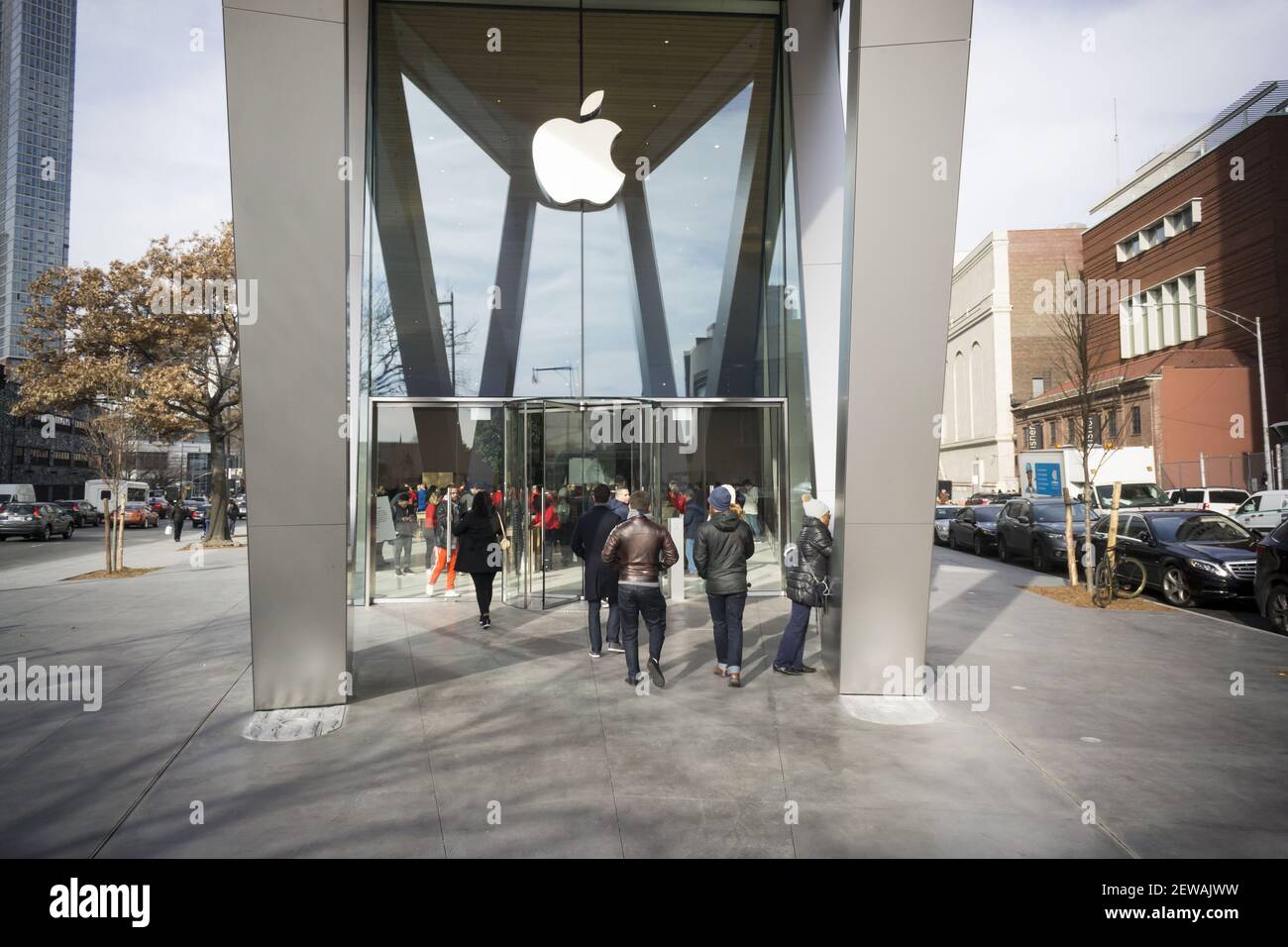 Apple enthusiasts descend on Downtown Brooklyn in New York for the ...