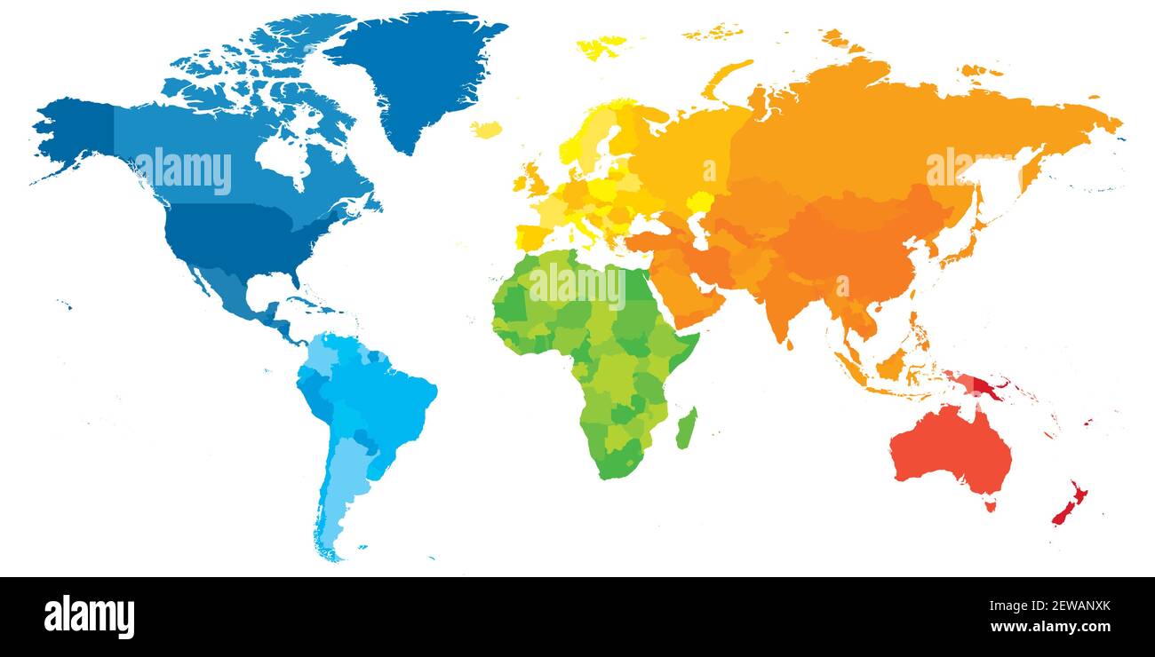 Colorful political map of World Stock Vector Image & Art - Alamy