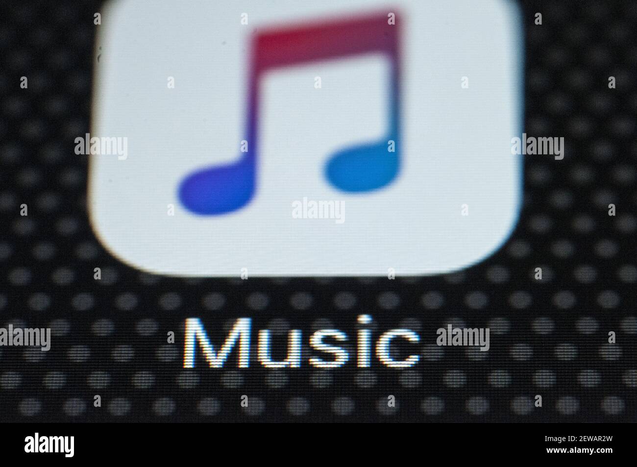 The Apple Music Store application is seen on a portable device in this ...