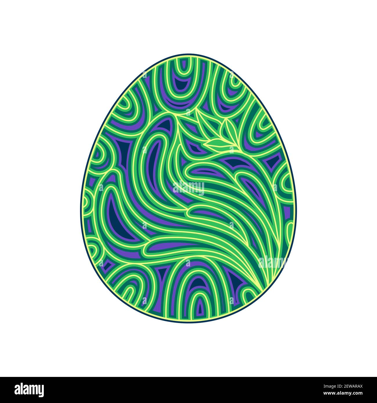 3d Easter Egg Layered. Easter ornament. Mandala layered design. Vector multilayer illustration ...