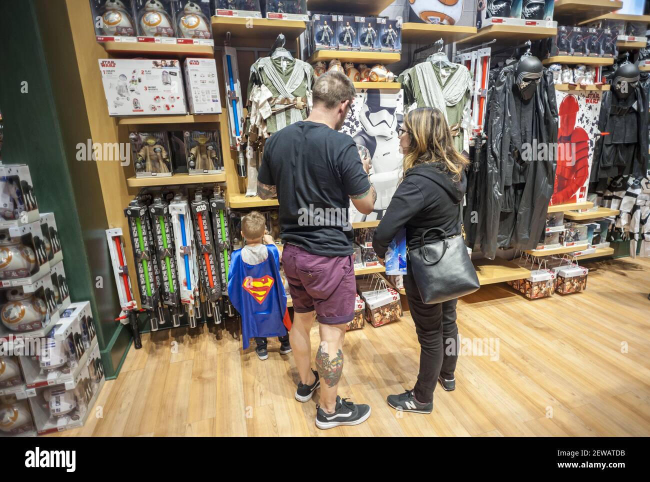 Star Wars merchandise in the Disney store in Times Square in New York ...