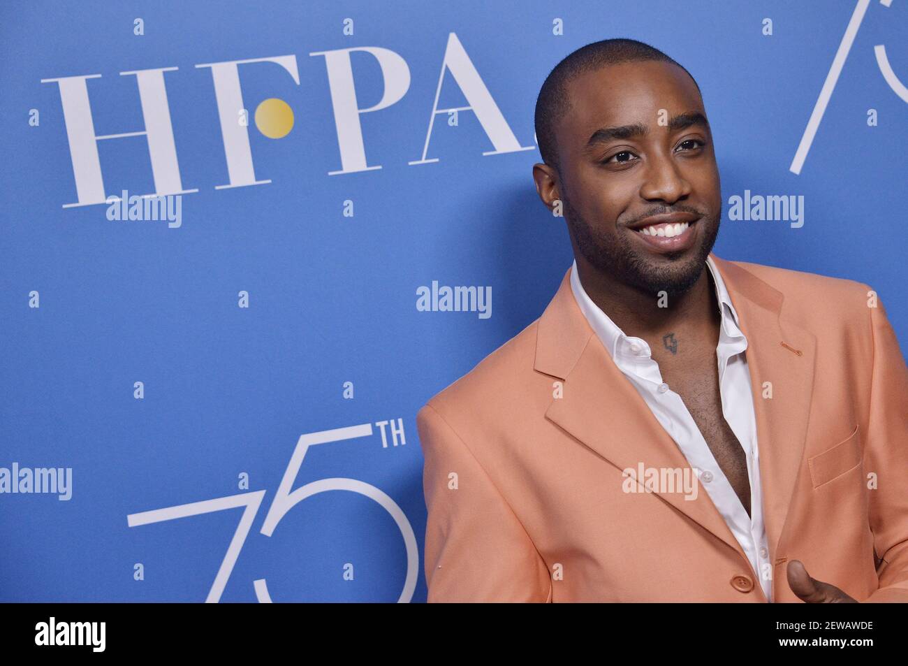 Marcc Rose arrives at the HFPA 75th Anniversary Celebration & NBC ...