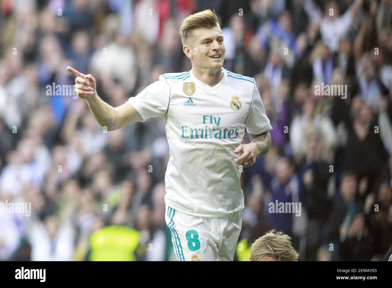 Real Madrid's Toni Kroos celebrates goal during La Liga match.December ...