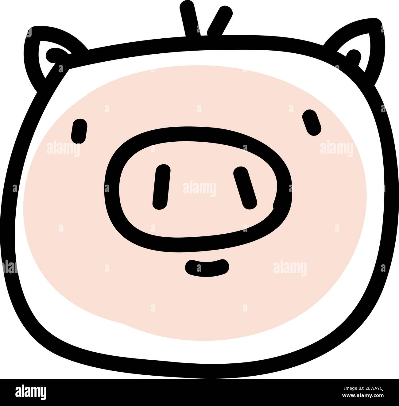 Light pink pig head Stock Vector Images - Alamy