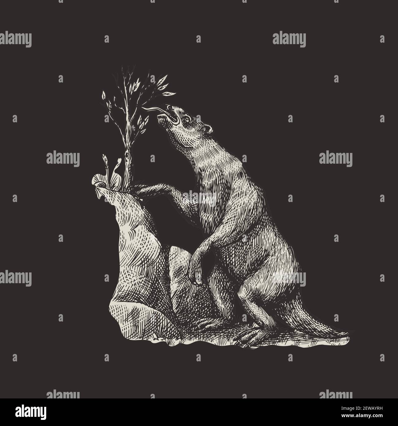 Ground sloth or Megatheriidae. Prehistoric mammals. Extinct animal ...