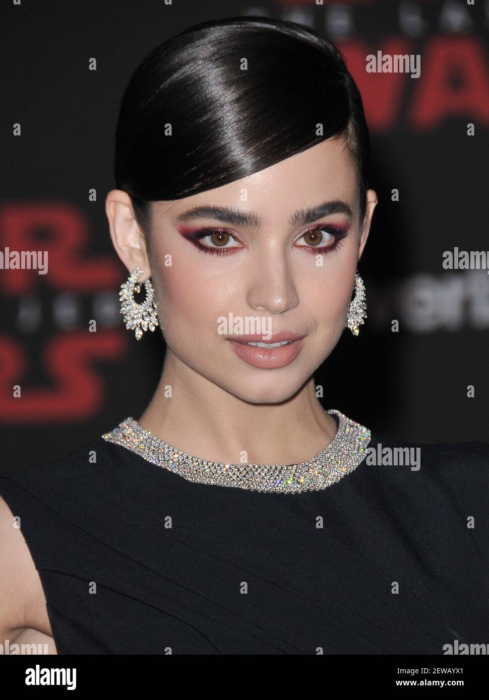 Sofia Carson arrives at the "Star Wars: The Last Jedi" Los Angeles Premiere held at the Shrine ...