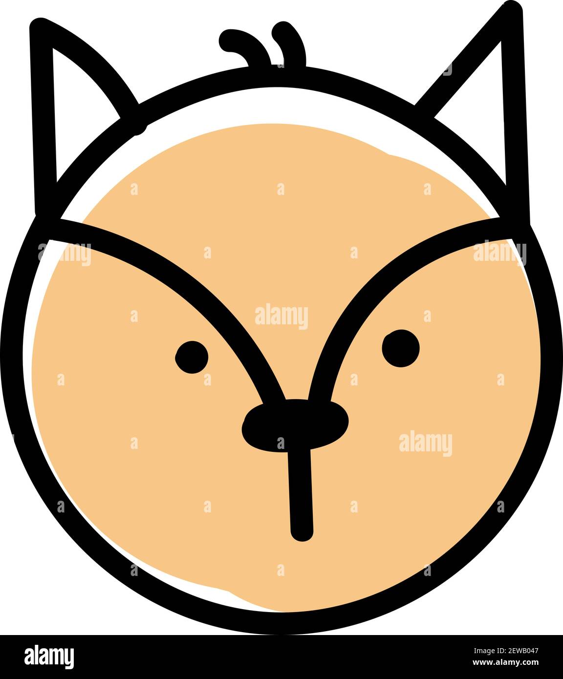 Light orange fox head, illustration, vector on white background Stock ...